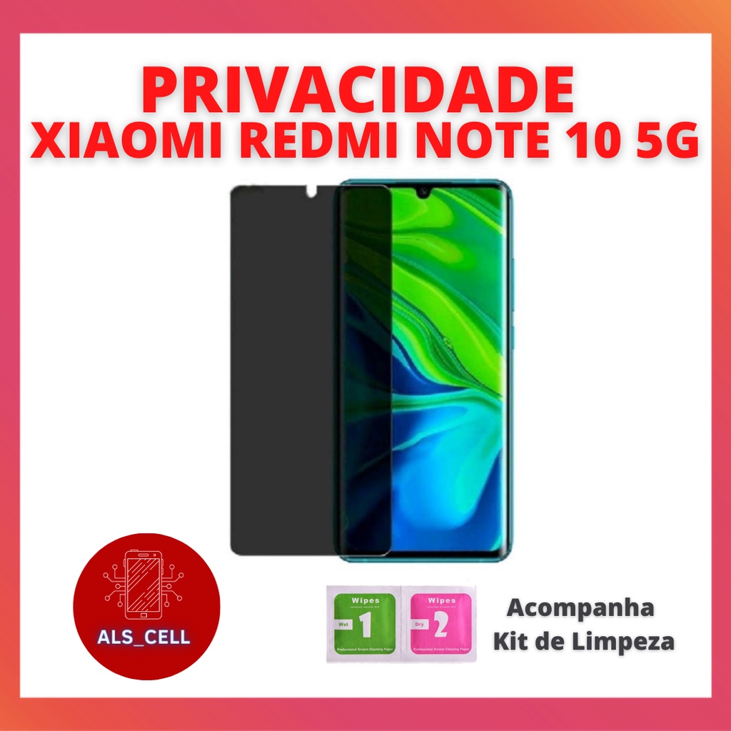 Película De Vidro 3d Privacidade Spy Xiaomi Redmi Note 10 5g Proteção