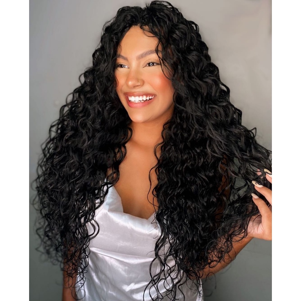 Cabelo Cacheado Bio Vegetal 320Gramas 75cm 9Telas Sleek | Shopee Brasil