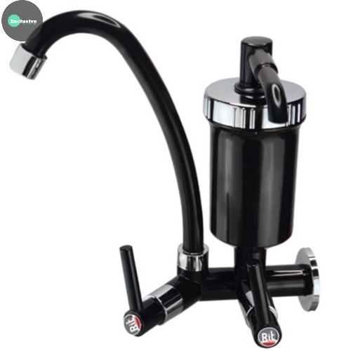 Torneira Cozinha Abs Filtro Parede Preta 1/4 De Volta Cano Alto Bica ...