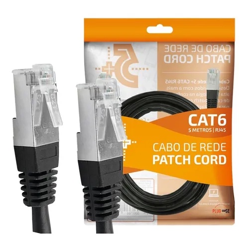 Cabo Patch Info - Patch Cord 5M - Preto | Shopee Brasil