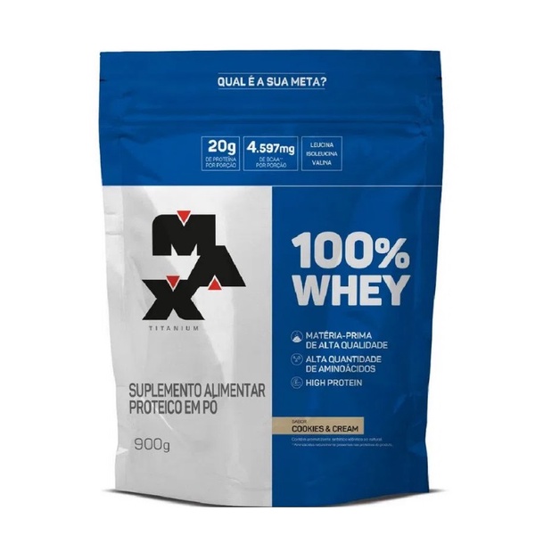 Whey Concentrado 100% Whey Max Titanium Refil 900g | Shopee Brasil