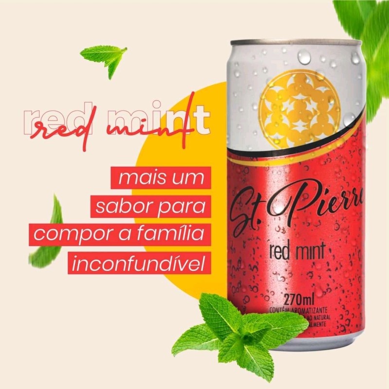 Mixer St. Pierre Red Mint lata Pack 6 unidades 270 ml | Shopee Brasil