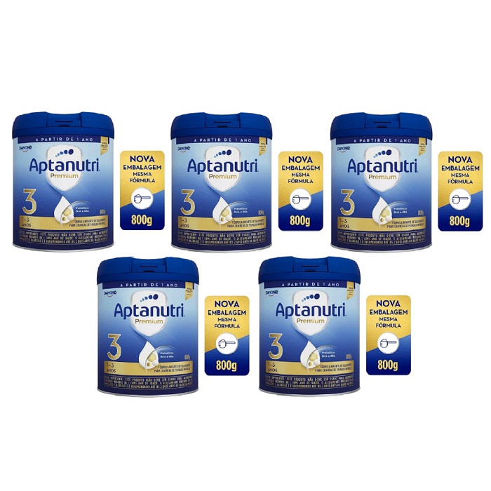 Kit 5 Unidades Aptanutri Premium 3 Danone 800g | Shopee Brasil