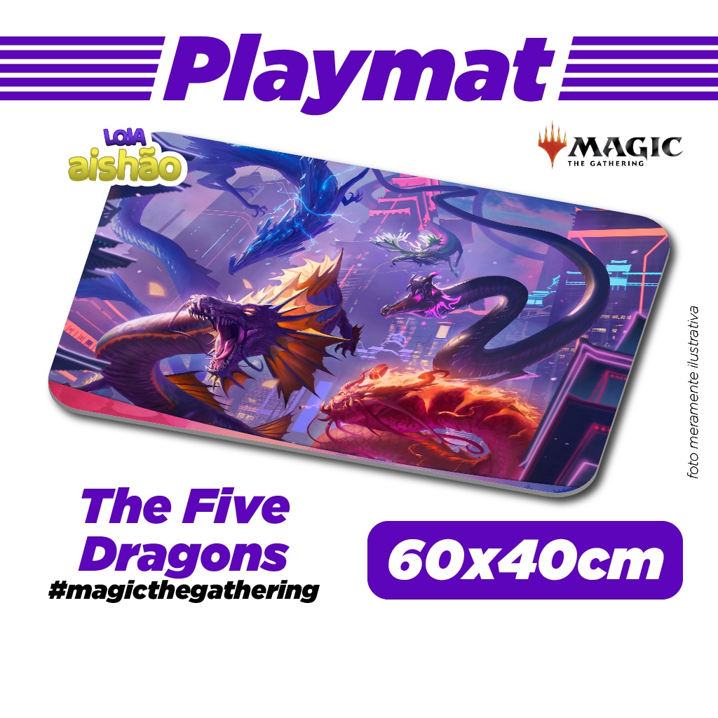 Playmat The Five Dragons - Magic the Gathering - 60x40cm | Shopee Brasil