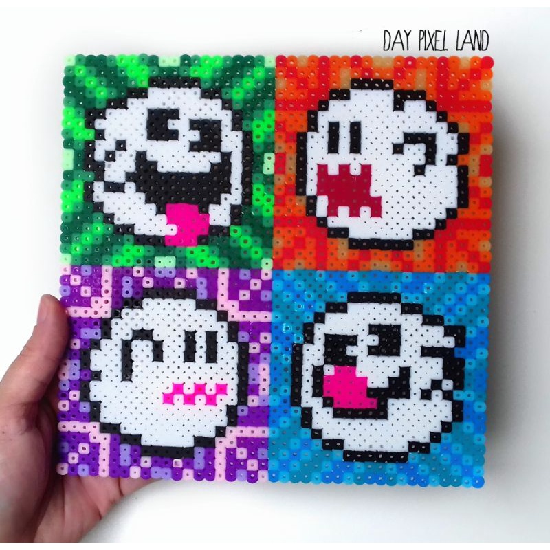 Quadro Fantasma Boo - Super Mario World em Pixel Arte | Shopee Brasil
