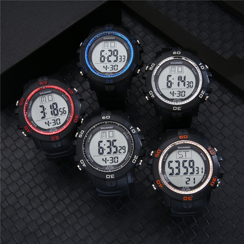 Relogio De Pulso Masculino A Prova D Agua Eletrônico Esportivo Eletrônico Luminoso ...