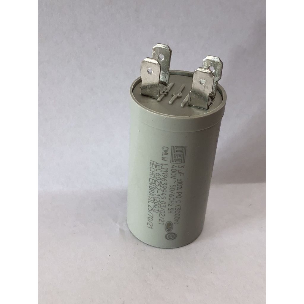Capacitor Permanente 3uf - 400v 50/60hz Weg | Shopee Brasil