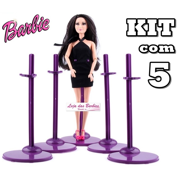 KIt 5 Suporte Para Boneca Barbie Monster High Pedestal Expositor Base ...