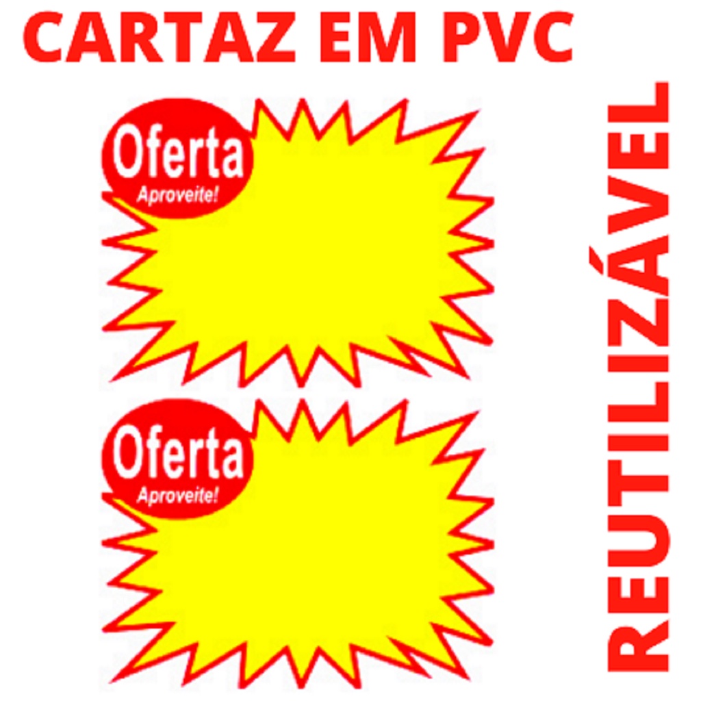 20 CARTAZ OFERTA EM PVC SPLASH REUTILIZÁVEL,27CMX18CM,Plastico PARA ...