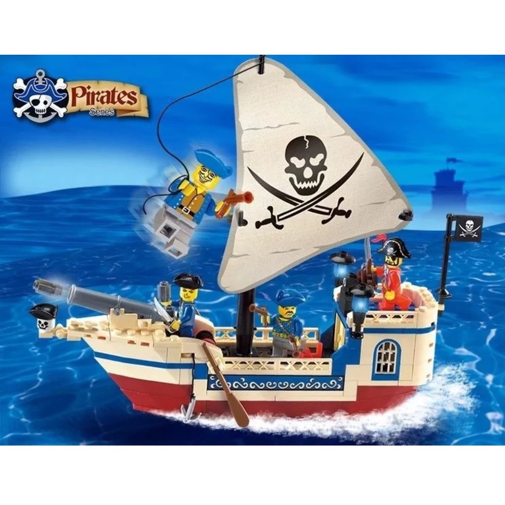 Barco Navio De Pirata Mod 304 - 188 Pçs Blocos Tipo Lego 152 | Shopee ...