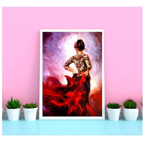 Quadro Sala Cigana Dançarina Flamenca Moldura Branca | Shopee Brasil