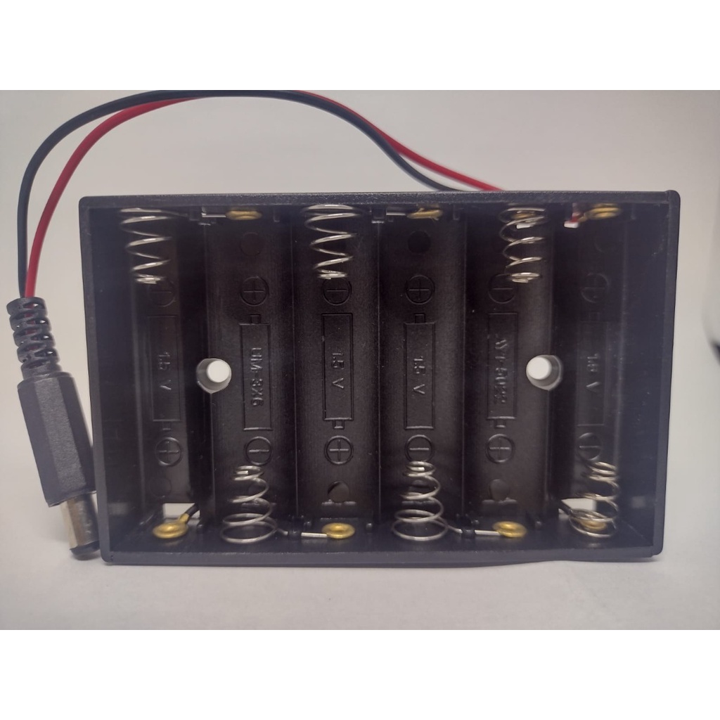 Suporte 6 Pilhas Aa C/ Plug P4 P/ Projetos Arduino Robotica | Shopee Brasil