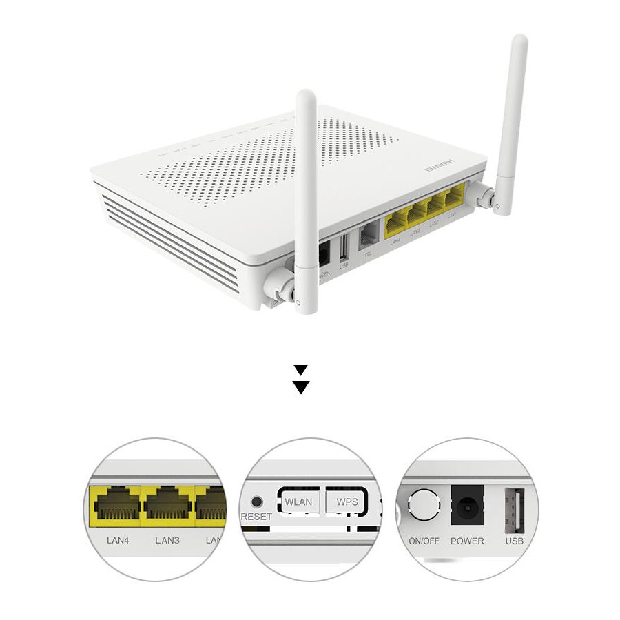 50 Onu Gpon Wifi Huawei Hg8546m 2pots+3fe+1ge+1usb*branco | Shopee Brasil
