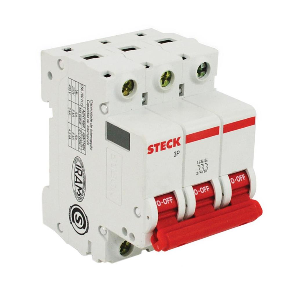 Disjuntor Mini Din Tripolar 70A Curva C 4,5Ka 230/400V Steck | Shopee Brasil