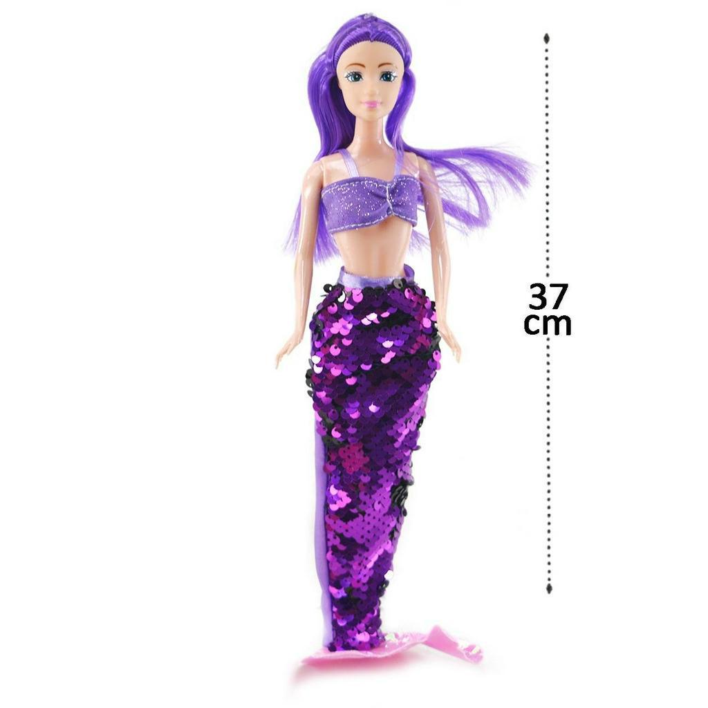 Boneca Sereia com Lantejoula Muda de COR | Shopee Brasil