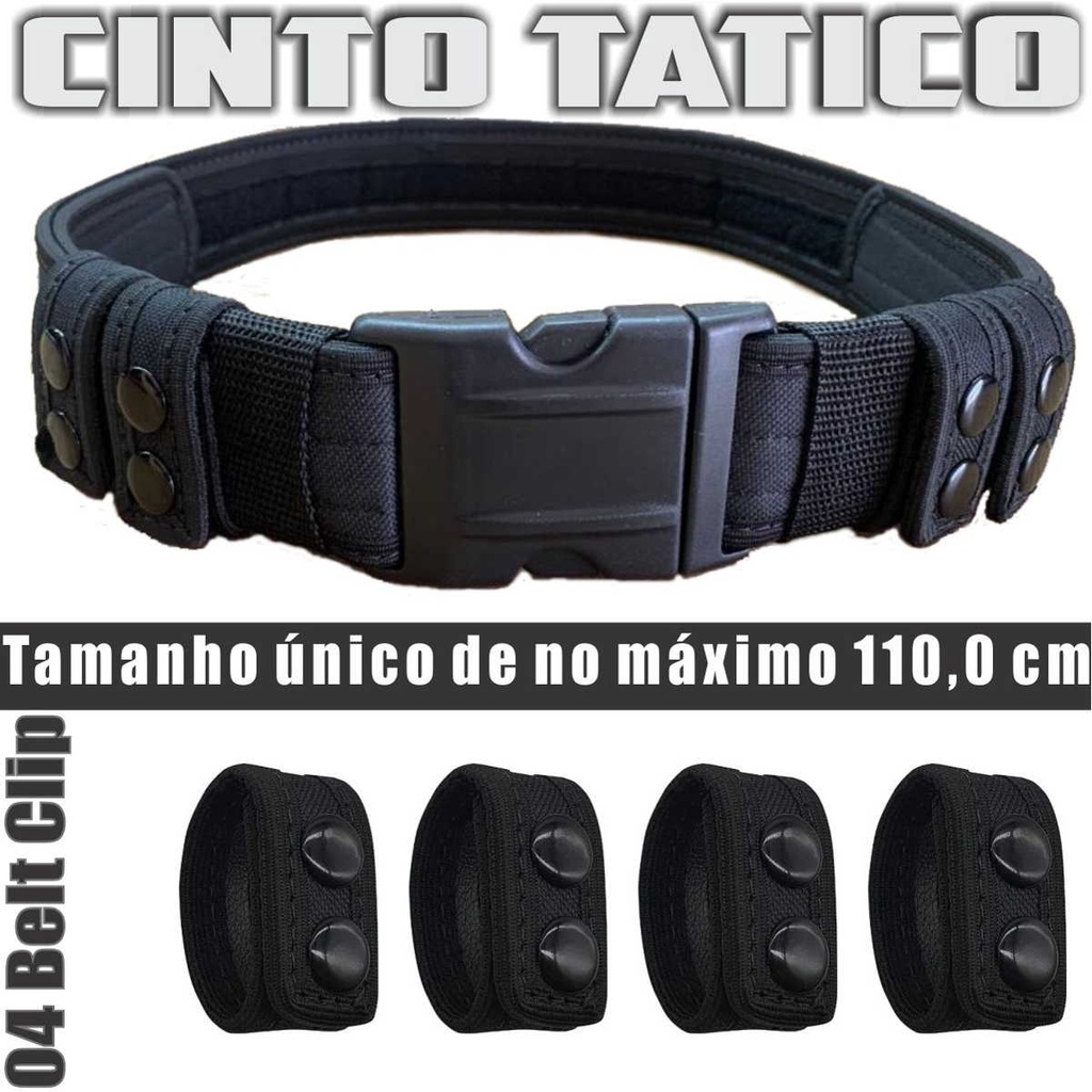 Cinto Tático Militar - Air Soft - Policial - com 4 Presilhas Belt Clip ...