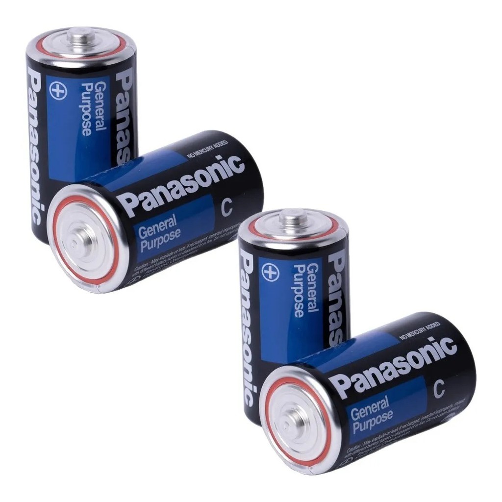 4 Pilhas C Média Panasonic 1,5v Original Rádio Brinquedos | Shopee Brasil
