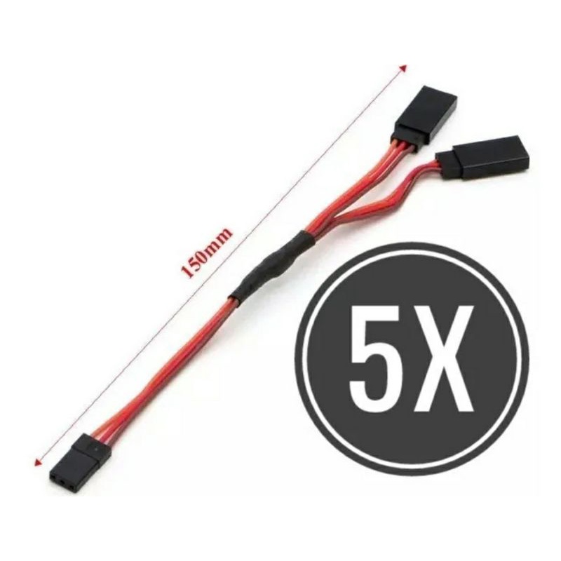 Cabo y de servo 15cm 5 x unidades 26awg siliconado extensão aeromodelo cabo plug futaba jr rc ...