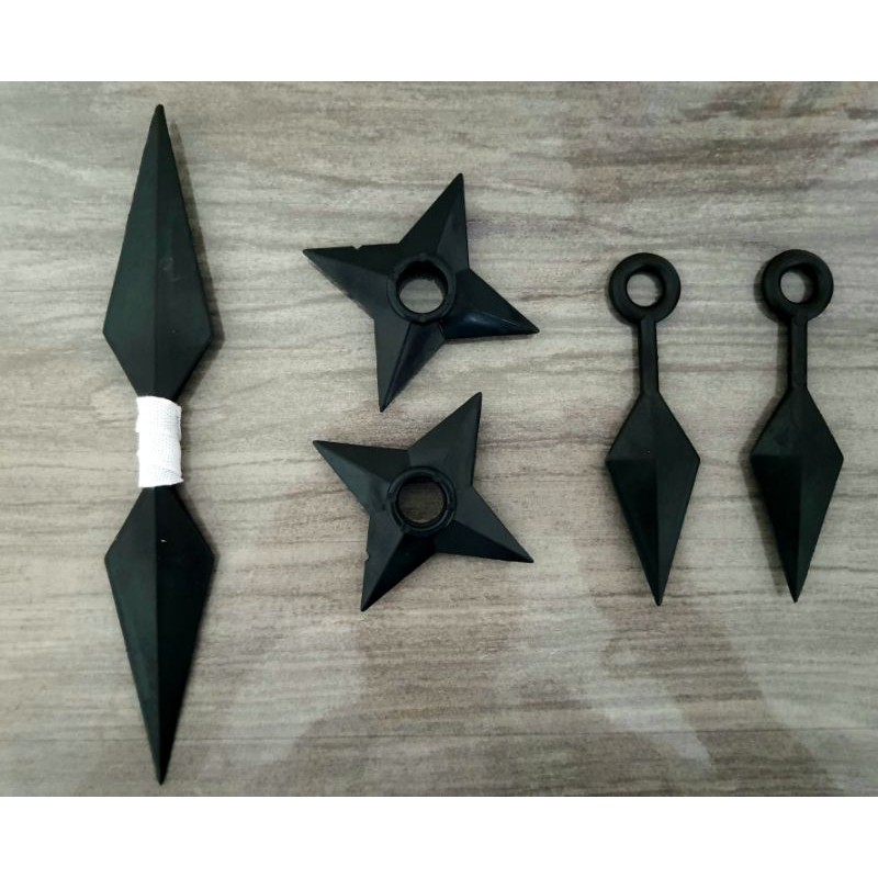 Combo Kunai Naruto Ninja Ponta Dupla + 2 Shuriken Naruto Lançamento ...