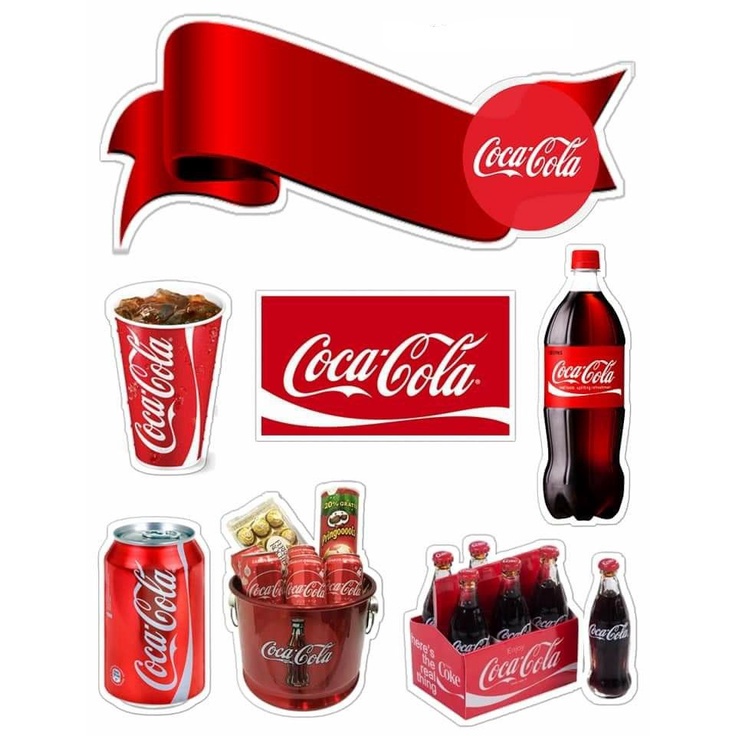 Topo De Bolo Topper COCA COLA Cortado Colado Personalizado | Shopee Brasil