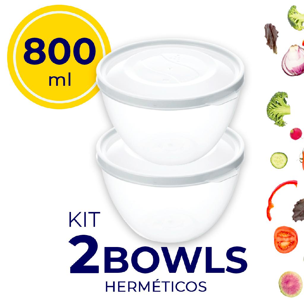 Jogo De Potes Redondos Para Mantimentos 800ml 2 Peças | Shopee Brasil