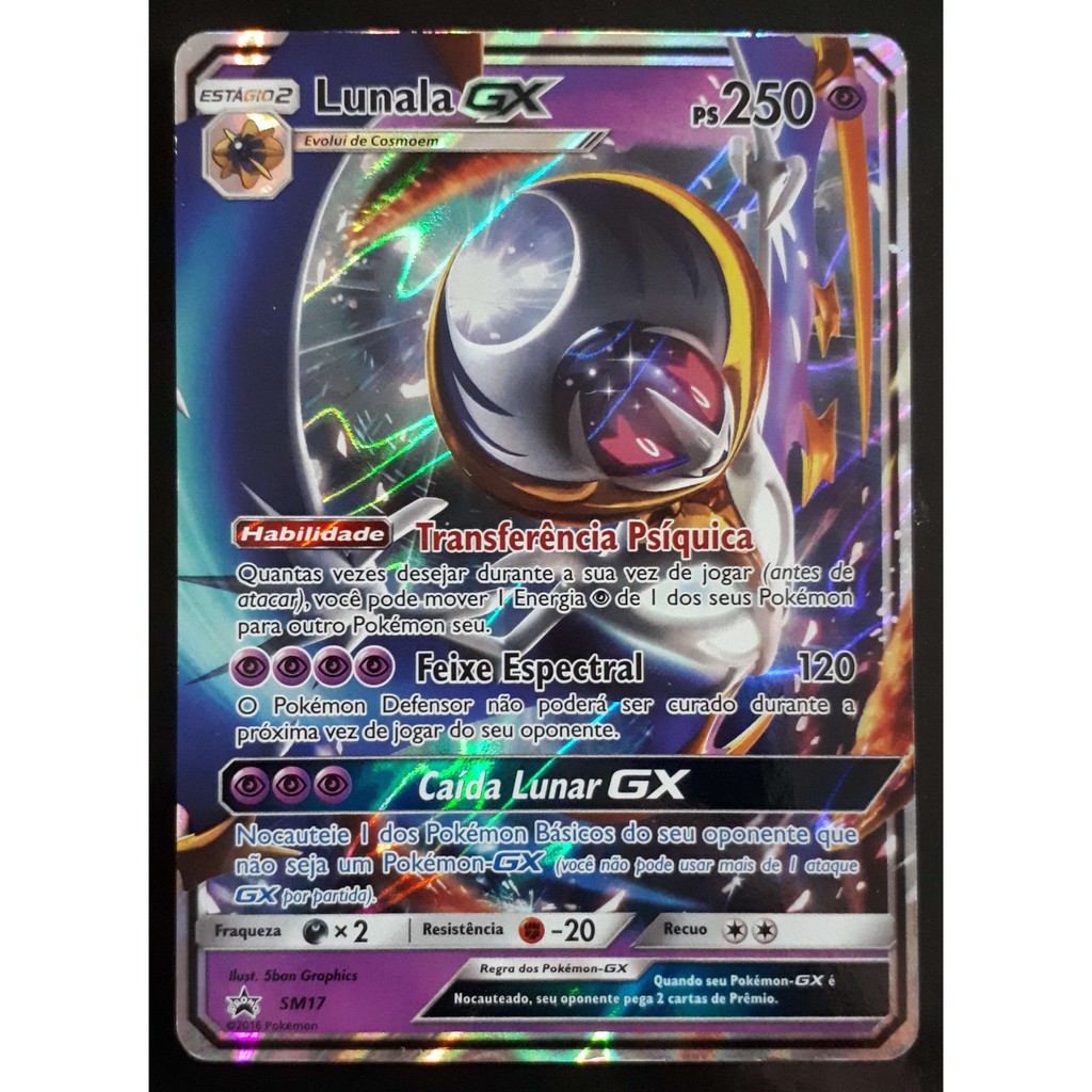 Carta Lunala GX SM17 Promo Pokémon TCG Original em Português | Shopee Brasil