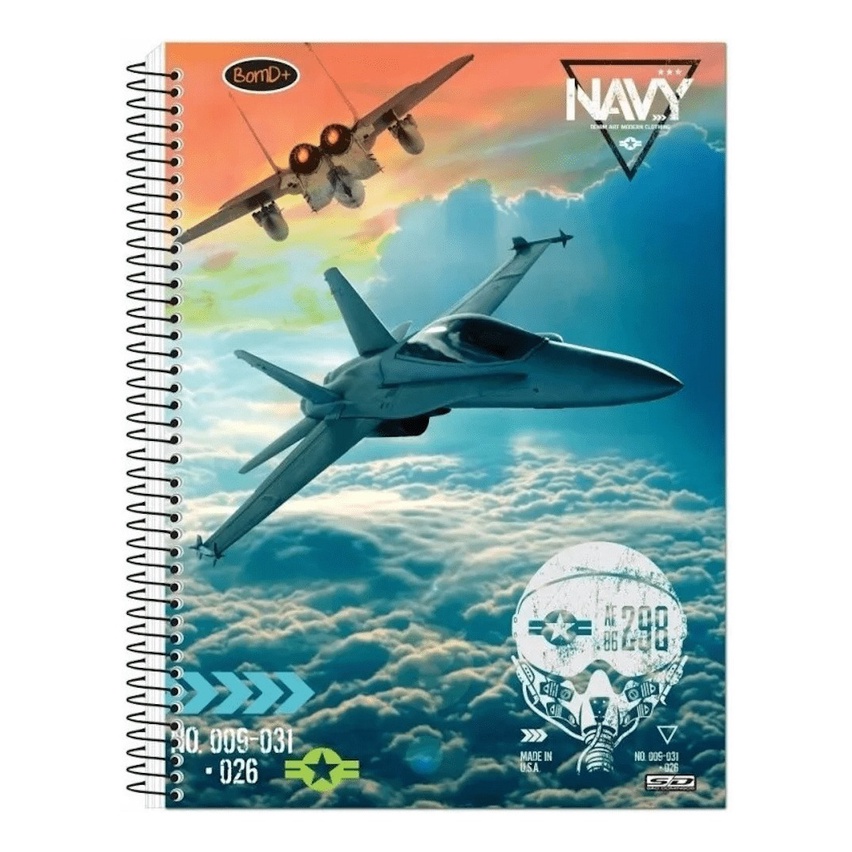 Kit 2 Unidades Caderno Espiral Univ. 10 matérias Capa dura 140 fls Bomd ...