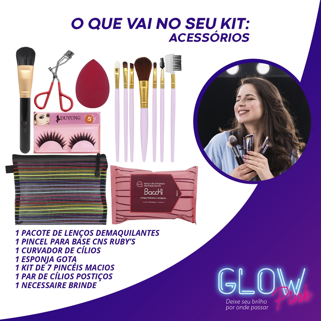 Kit Maquiagem Completa Ruby Rose Luisance Necessaire | Shopee Brasil