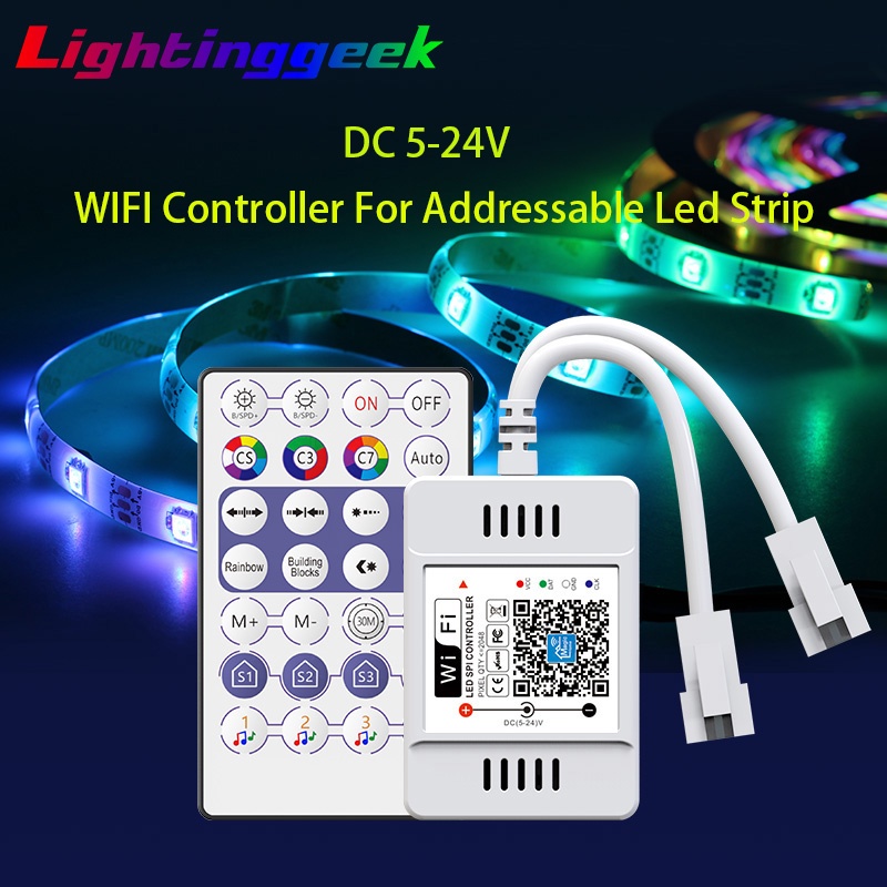 Lightinggeek Smart WIFI RGBIC Controller Magic Home APP DC5V-24V ...