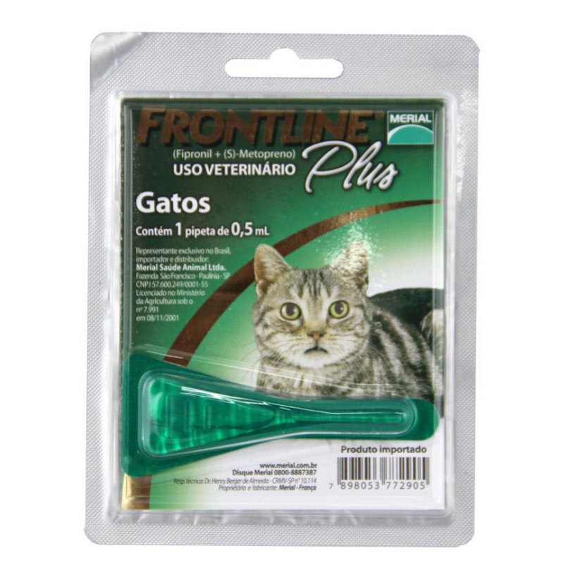 Frontline Plus Gatos Antipulgas E Carrapatos Merial | Shopee Brasil