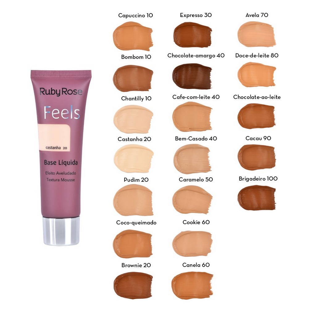 Base Feels cor Brigadeiro 100 - Ruby Rose | Shopee Brasil