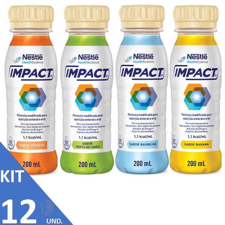 Suplemento Impact Mix de Sabores 200ml Nestle - Kit C/12 Unidades ...