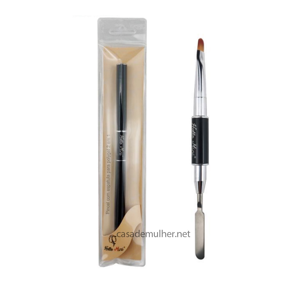 Pincel com Espátula para Polygel 2 em 1 Hello Mini PC307 | Shopee Brasil