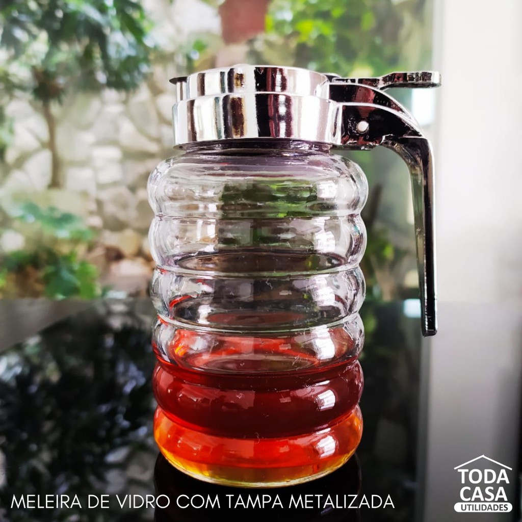 Pote de Vidro Para Mel Lyor, Pote de Mel Vidro, Meleira Com Pegador ...