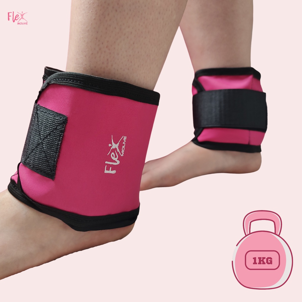 Caneleira de Peso Rosa Par de 1KG Treino Exercício Crossfit Fitness ...