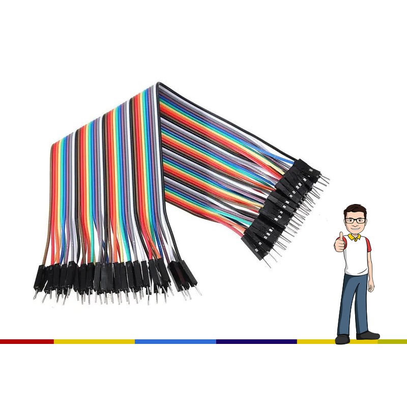 40 Fios Jumpers Macho / Macho 20cm para Protoboard Arduino PIC | Shopee ...