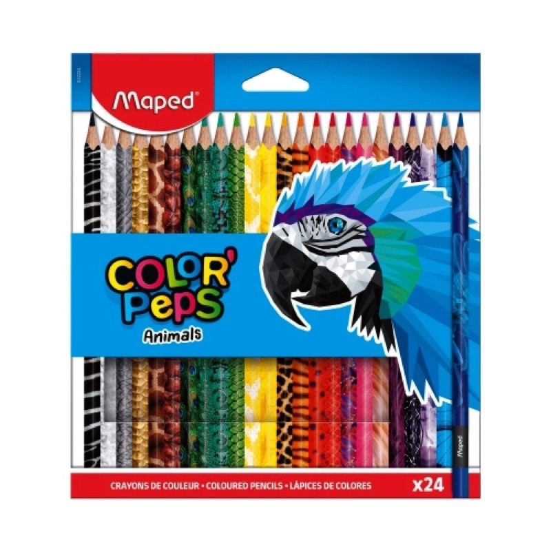 Lápis de Cor Maped Color Peps Animals com 24 Cores | Shopee Brasil