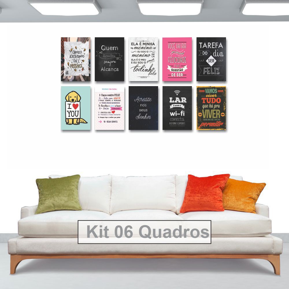 Placas Decorativas Mdf Frases Motivacionais Kit 6 Placas | Shopee Brasil