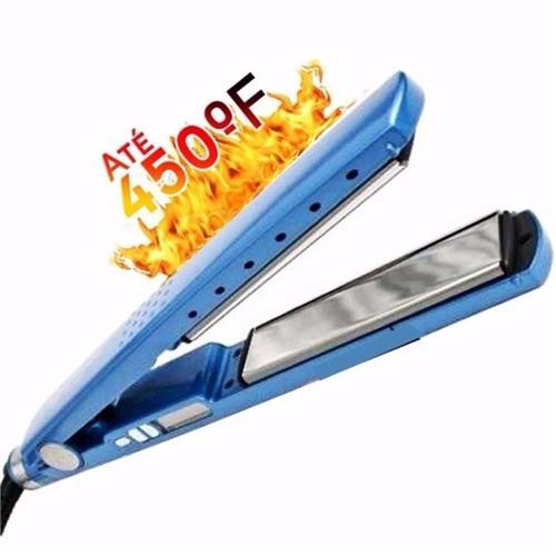 Chapinha Prancha AZUL Cabelos lisos Sem química 450ºF - Bivolt | Shopee ...