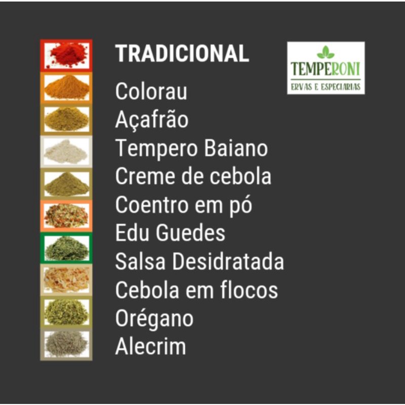Cartela de temperos naturais caseiro TRADICIONAL | Temperoni | Shopee ...