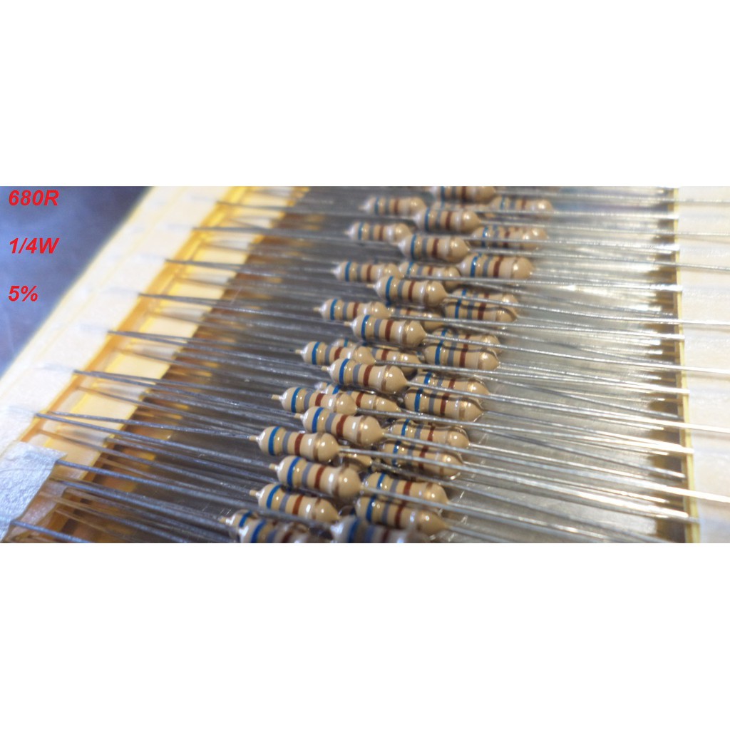 resistor/ 680r x 1/4w - 5% tolerancia - com 5 unidades- | Shopee Brasil