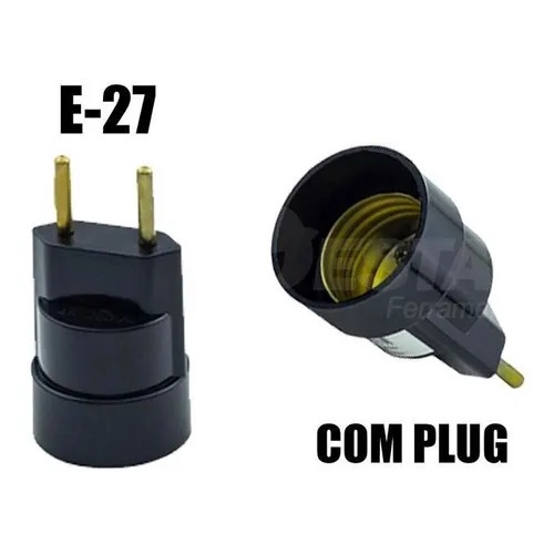 Soquete Pino Porta Lâmpada Adaptador E27 Bocal Tomada Bivolt Ilumi | Shopee Brasil