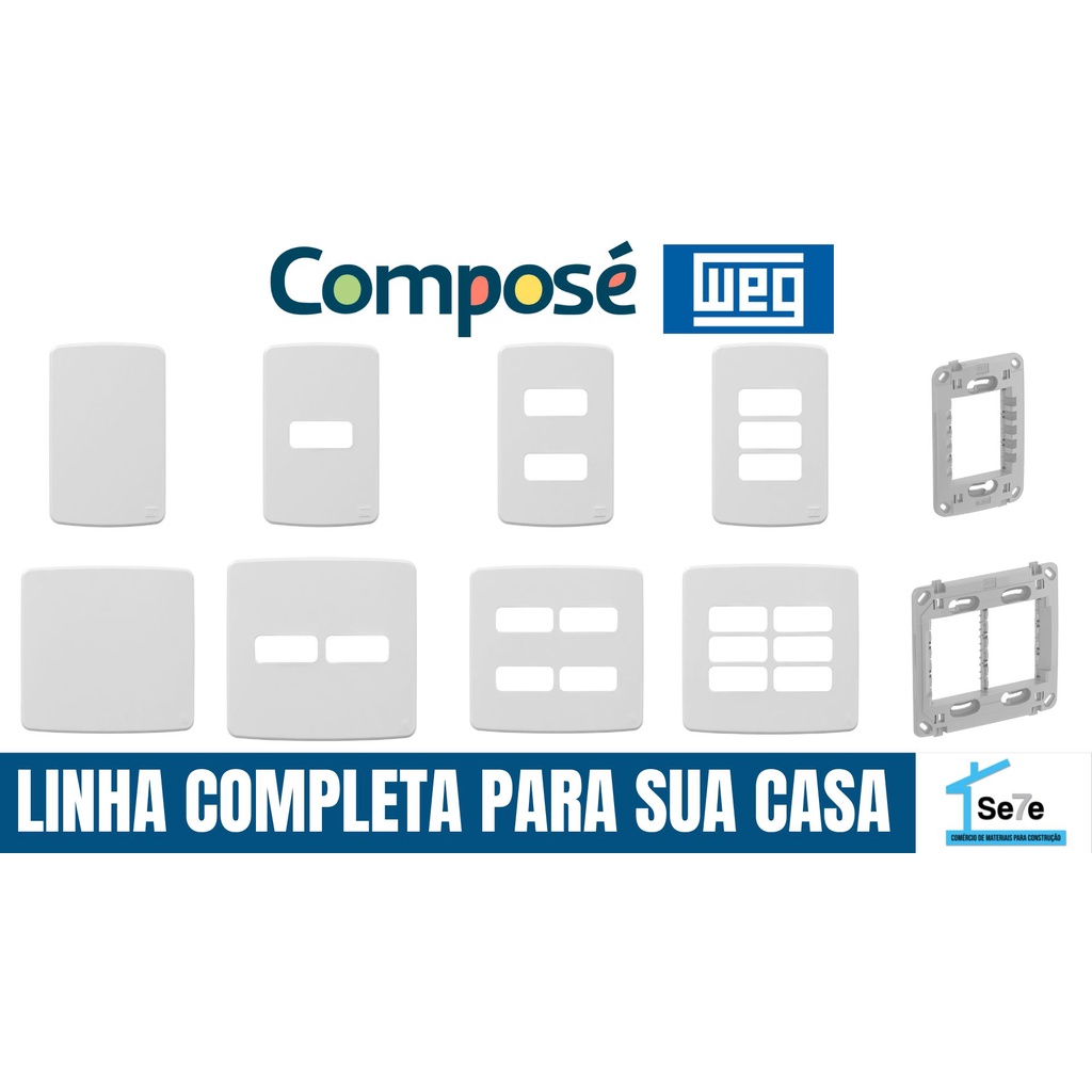 Tomadas, Interruptores e Placas Linha Compose WEG | Shopee Brasil