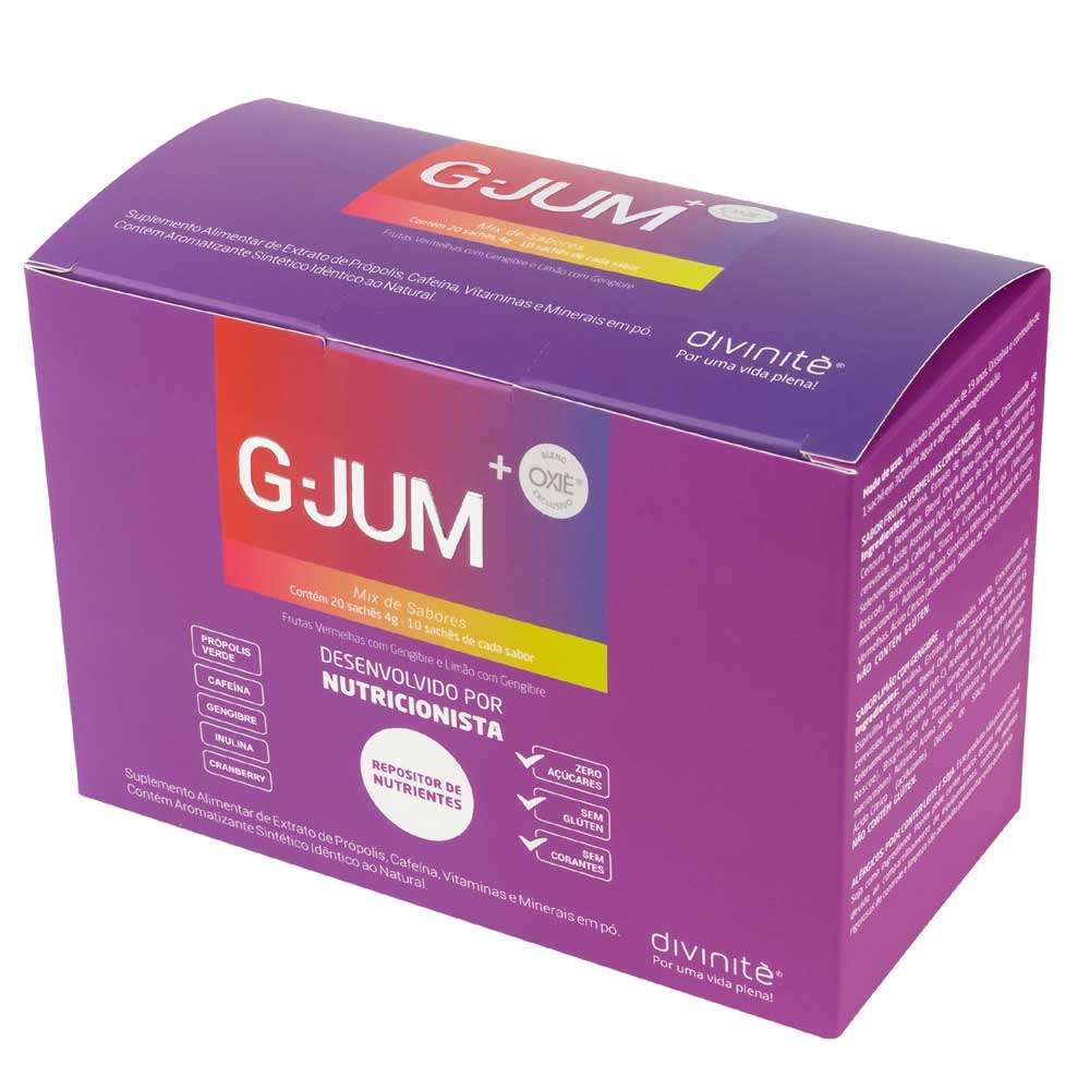 G-jum Mix de Sabores 20 sachês 4g PRODUTO DIVINITÈ suplemento alimentar ...