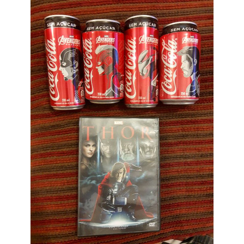 DVD - Thor + 4 Latinhas Coca-Cola: Vingadores | Shopee Brasil