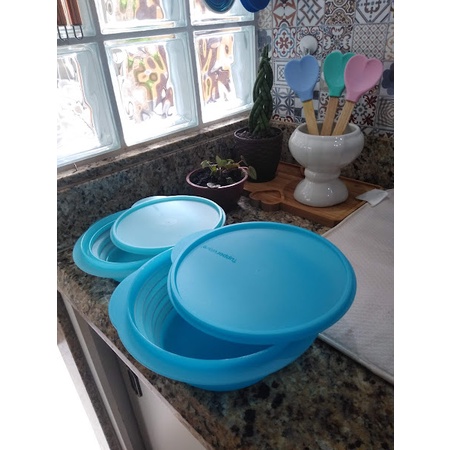 Tupperware Mini Max 950 ml e 1,5L Retrátil e Versatil Azul | Shopee Brasil