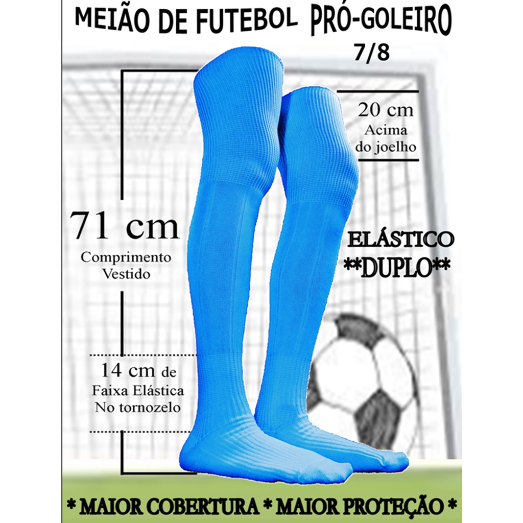 Meião Futebol Profissional Longo 7/8 Especial Até A Coxa - Modelo Pró ...