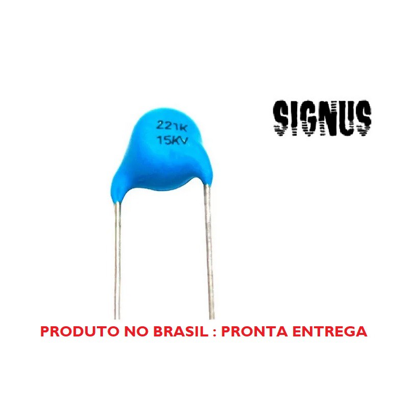 03 Unidades De Capacitor Cerâmico 221 (220pf) 15kv (15000v) | Shopee Brasil