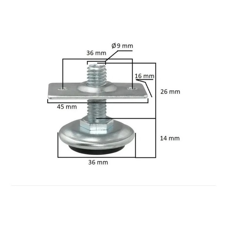 Sapata Regulavel P/móveis 3/8 C/chapa Fixação 16 Unidades | Shopee Brasil