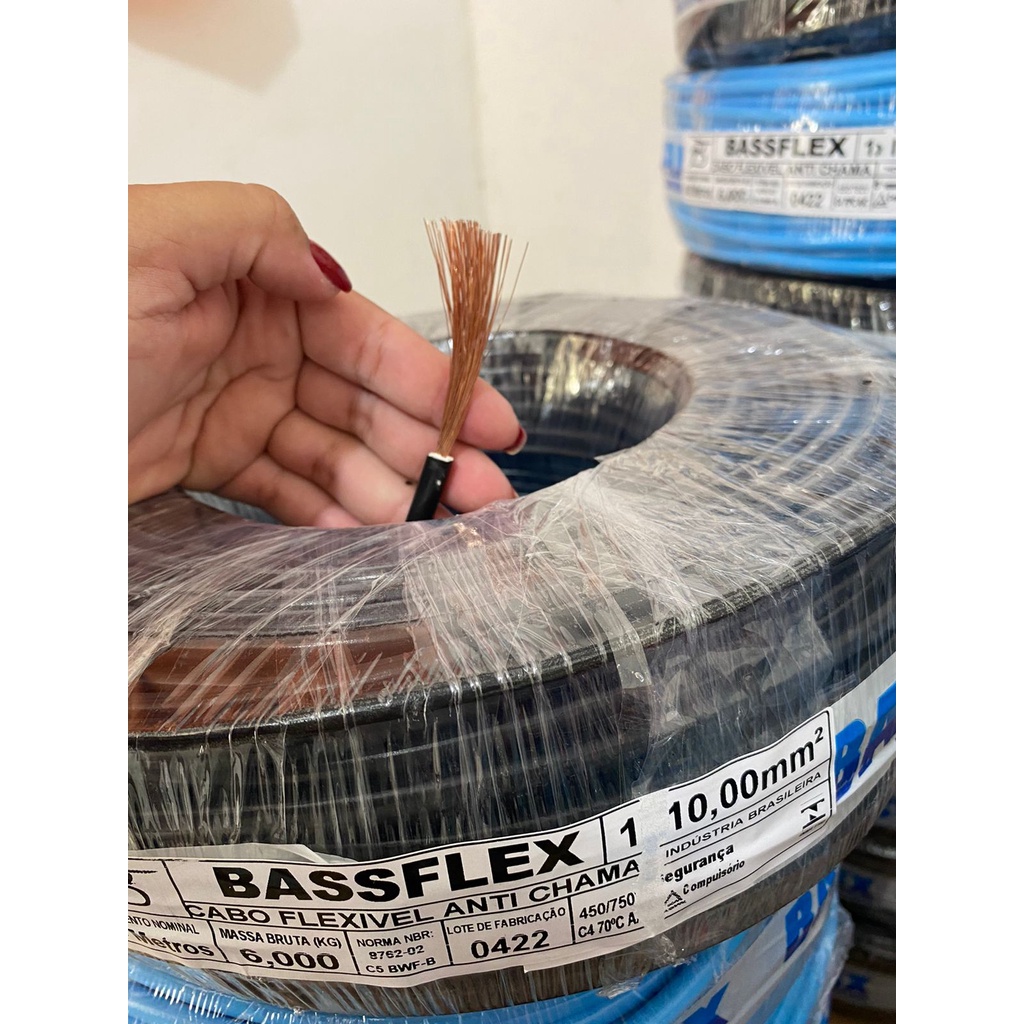 Rolo Fio 10mm Cabo Flex vel Condutor El trico 100 METROS Faz A Boa 